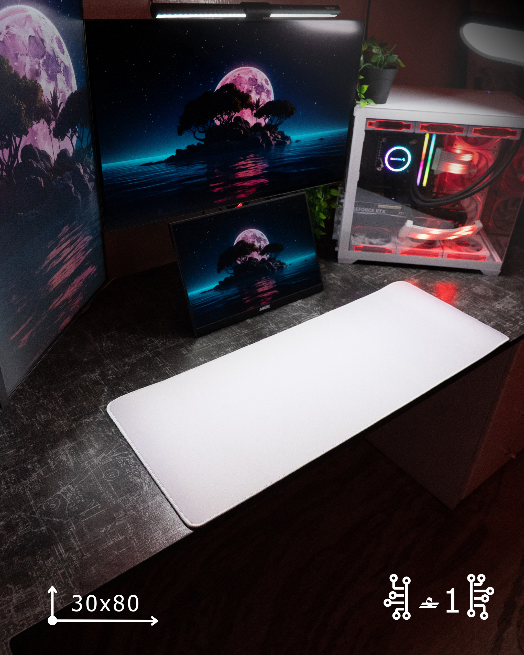 White Blank Mousepad (30×80) - Nerd PC